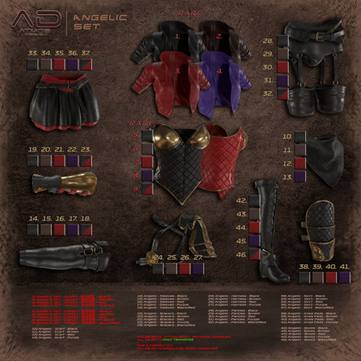 Second Life Marketplace - [AD] - Angelic - Black set + 01 RARE Angelic ...